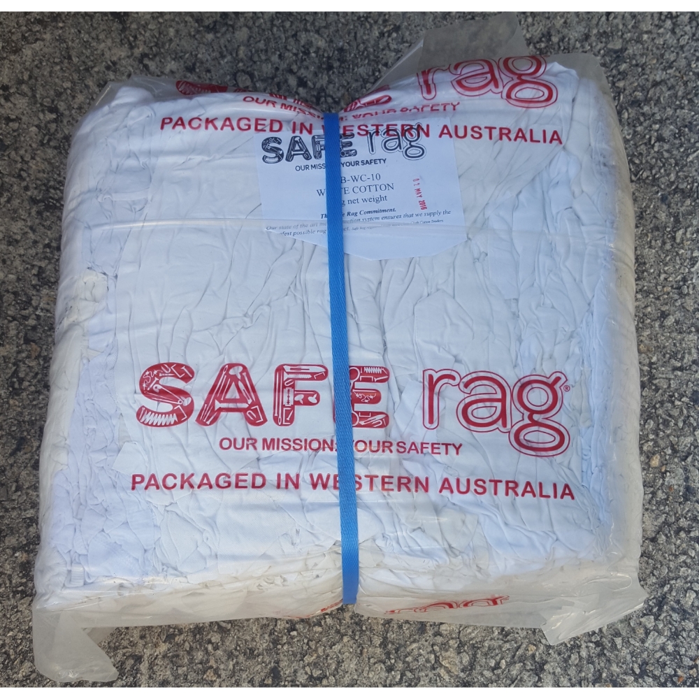 RAGS WHITE COTTON/POLY BLEND 10kg BAG | GP Wholesale